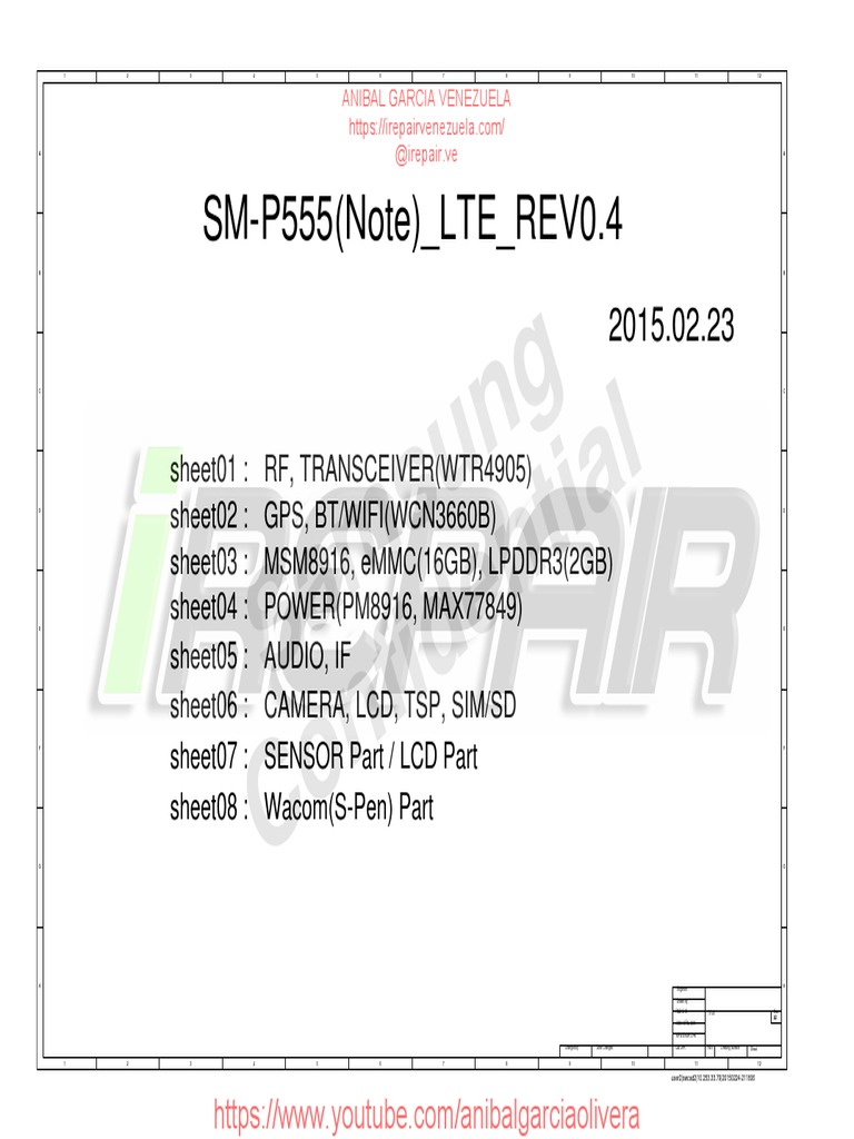SM-P555 Esquematico Completo Anibal Garcia Irepair | PDF | Electronics ...