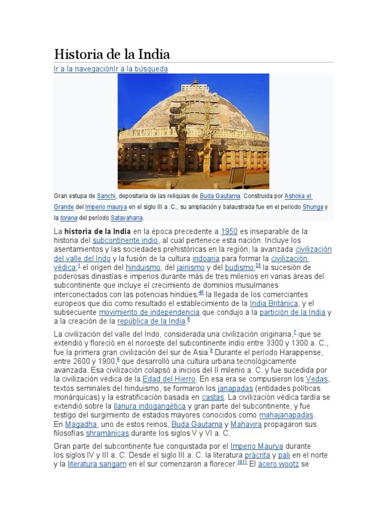 Historia de La India | PDF | Asia | Asia del Sur