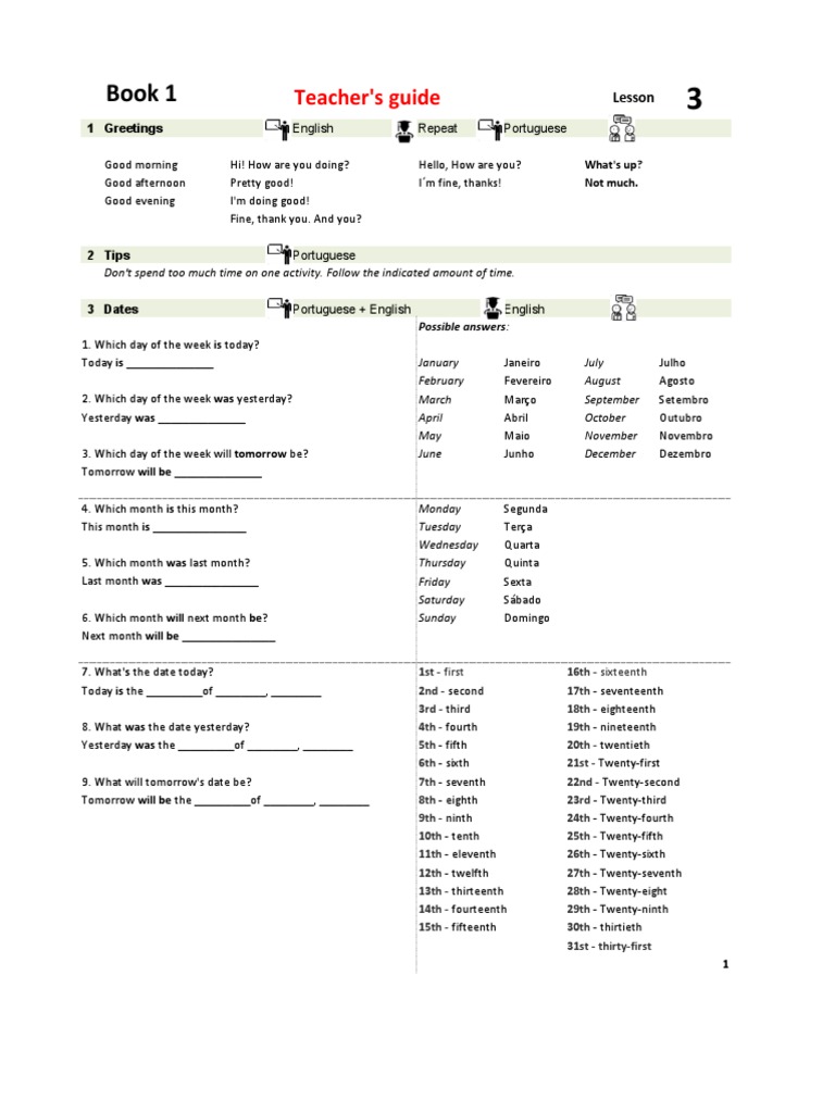 Lesson 3 - Teacher | PDF | Lunch | Food And Drink