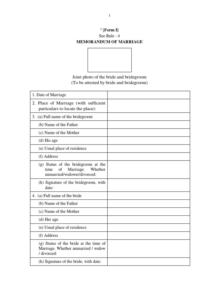 Karnataka Hindu Marriage License Form | PDF | Marriage | Bride