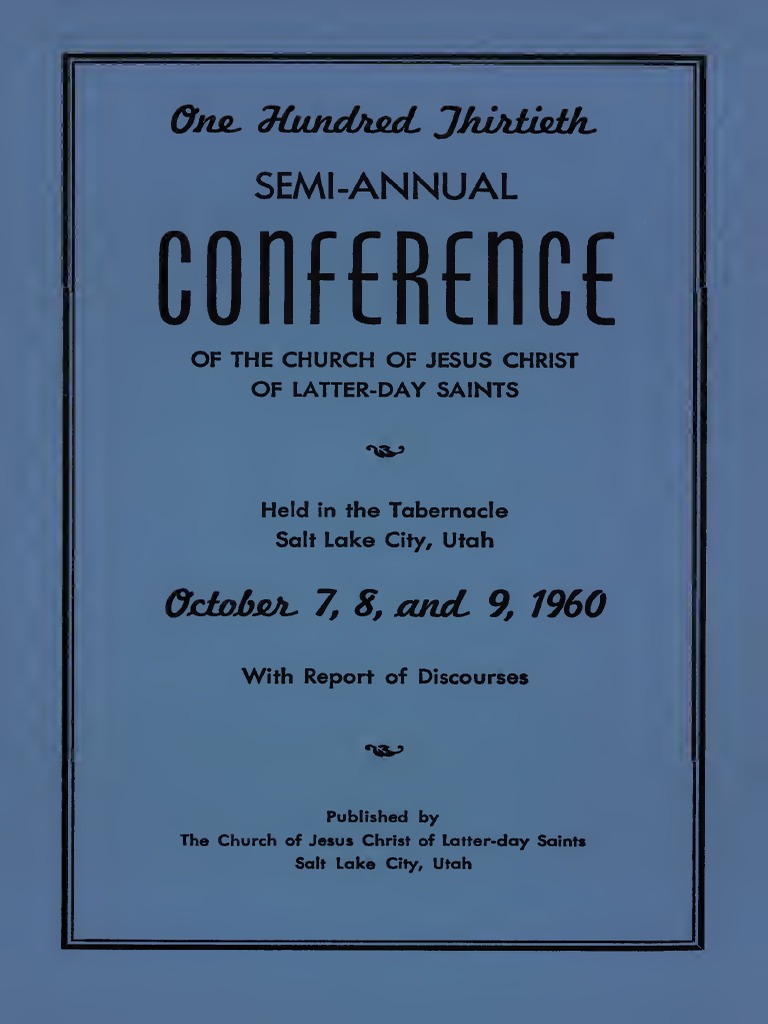 LDS Conference Report 1960 Semi Annual | PDF | Saint Peter | Jesus