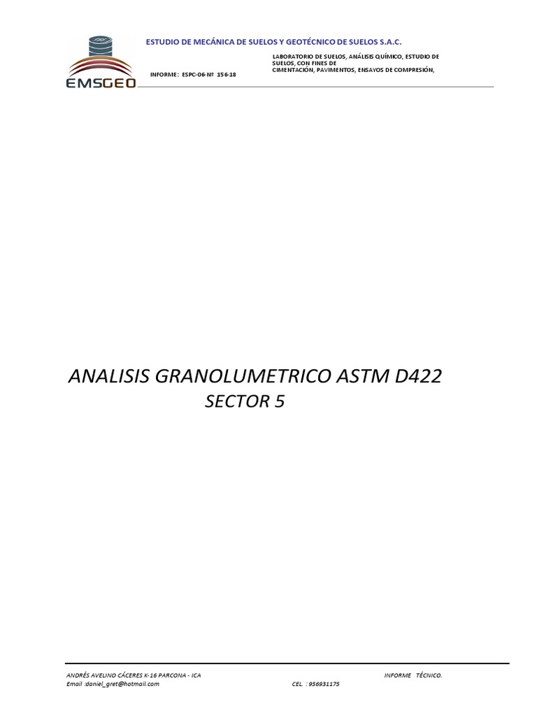 2-Inf 156 Analisis - GW-GM | PDF | Mecánica de suelos | Suelo