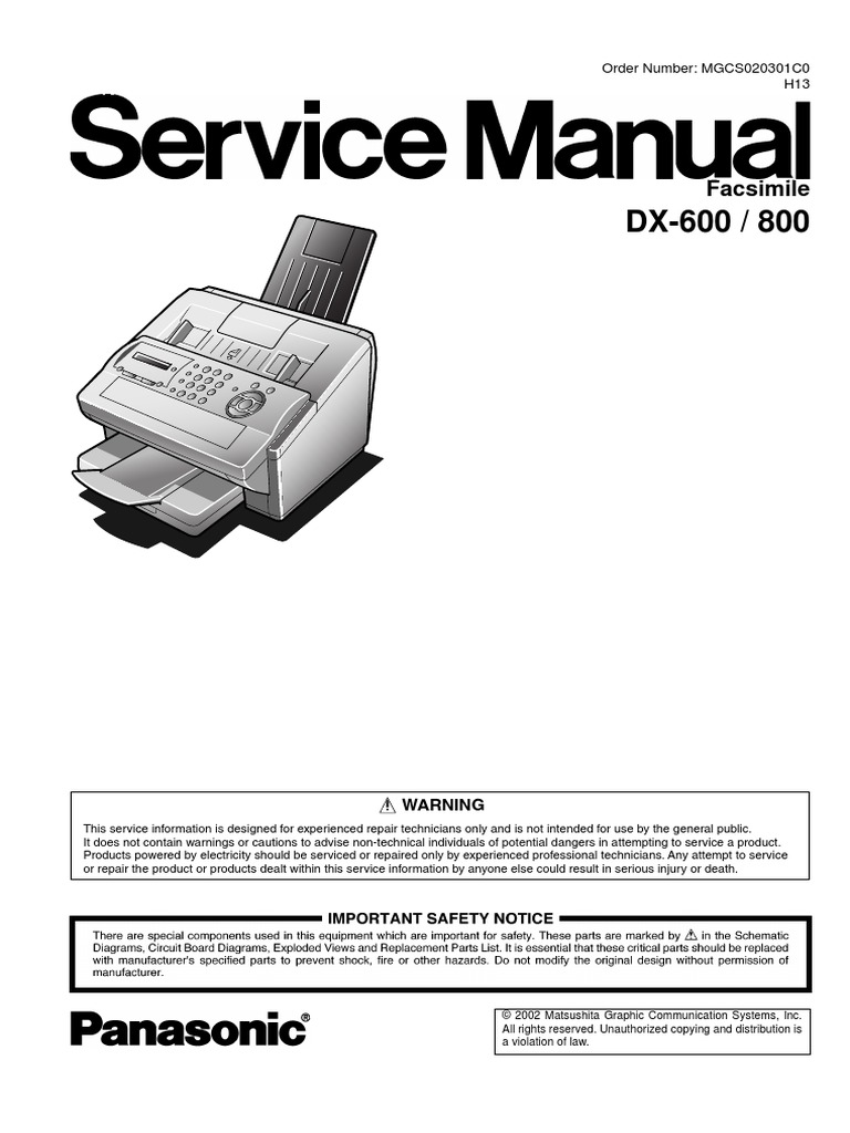 DX-800 Service | PDF | Fax | Image Scanner