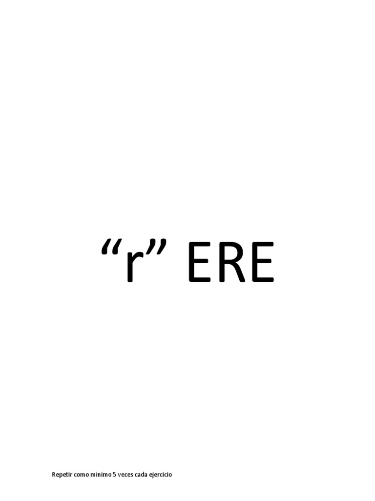 Terapia de Lenguaje - Ejercicios para Pronunciar La R | PDF