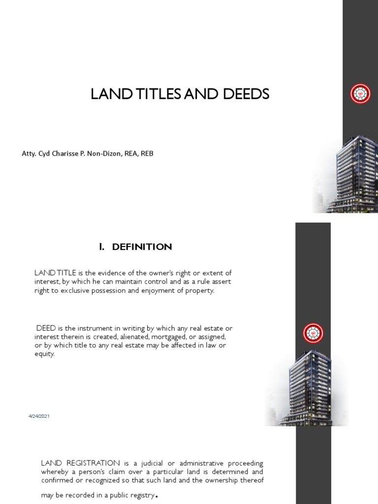 Understanding Land Titles and Deeds | PDF | Mortgage Law | Foreclosure