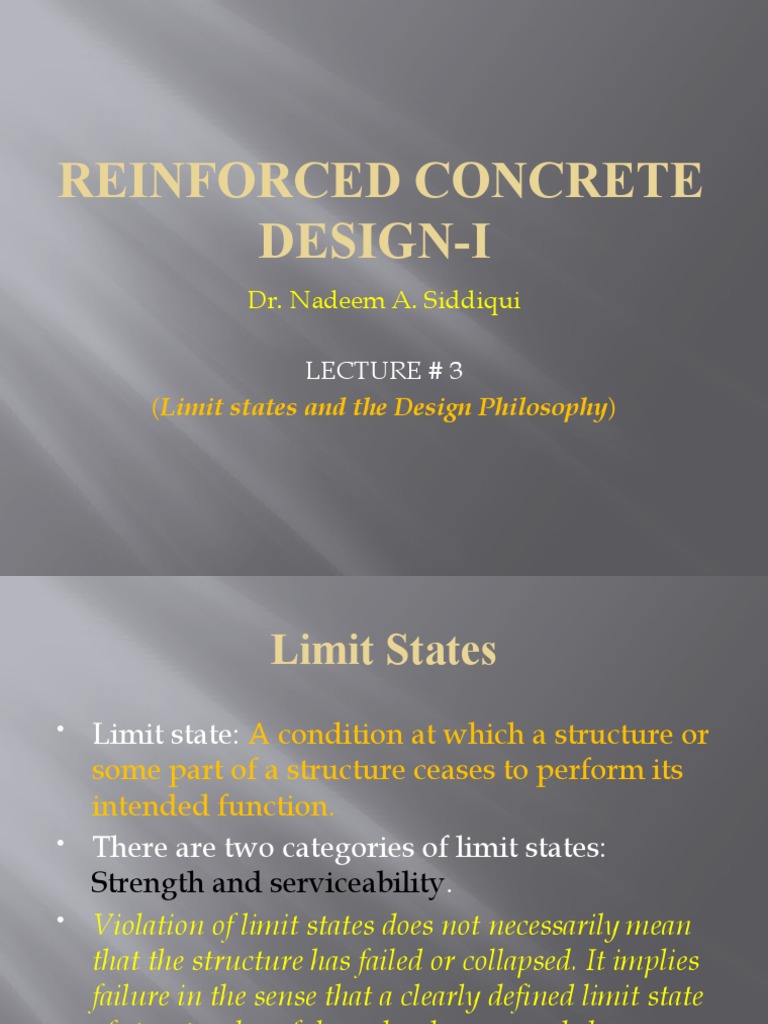 CE 471-Lecture-3 (Limit States and The Design Philosophy) | PDF ...