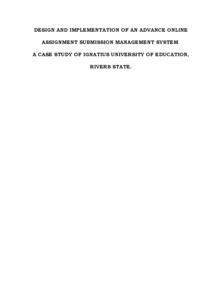 Design and Implementation of An Advance Online Assignment System | PDF ...