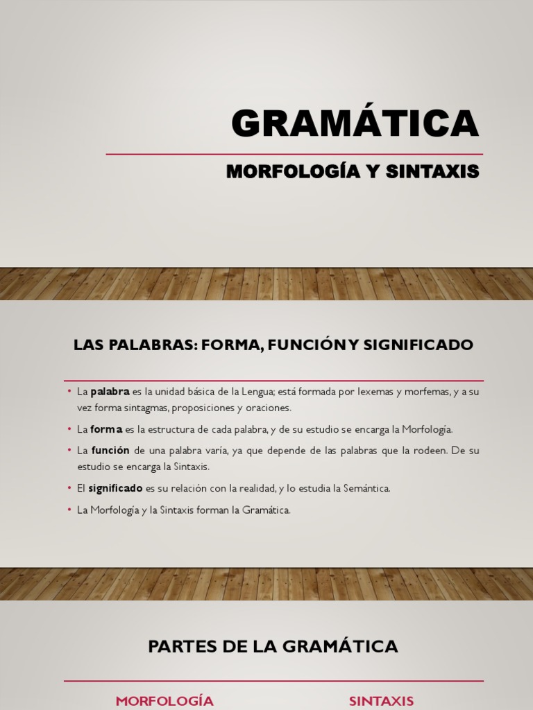 Morfología y Sintaxis Básica | PDF | Palabra | Predicado (Gramática)