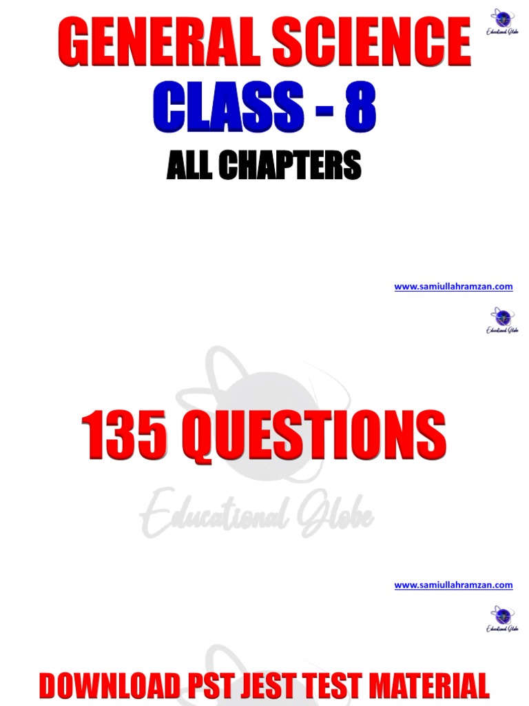 Class 8 Science 135 MCQs | PDF | Mitosis | Central Nervous System