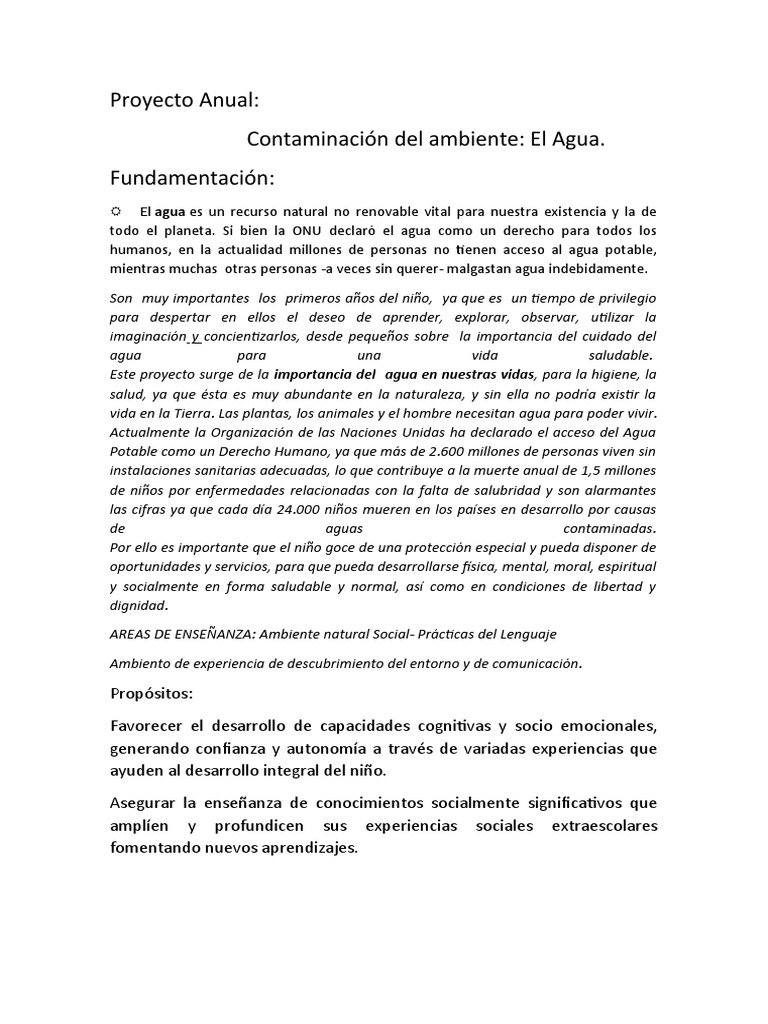 Proyecto Agua | PDF | Agua