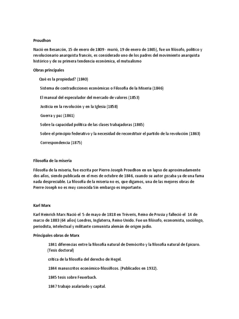 Proudhon y Marx: Contradicciones económicas | PDF | Karl Marx | marxismo