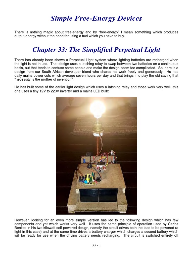 Simple Free-Energy Devices: Chapter 33: The Simplified Perpetual Light ...