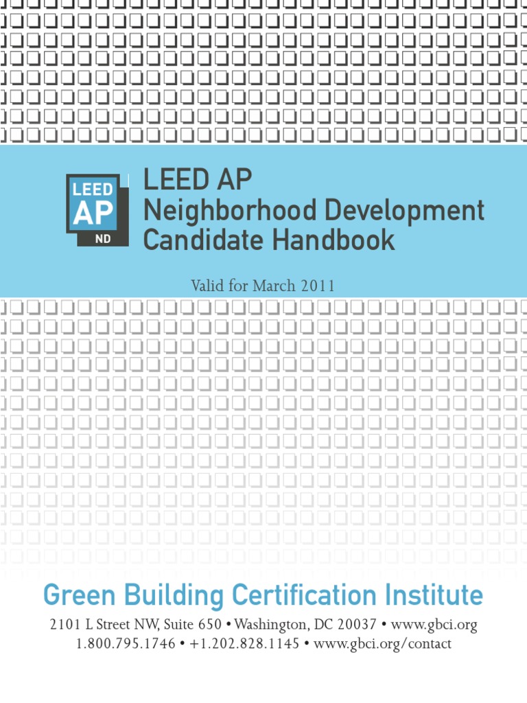 LEED AP ND Candidate Handbook - SFLB | Download Free PDF | Leadership ...
