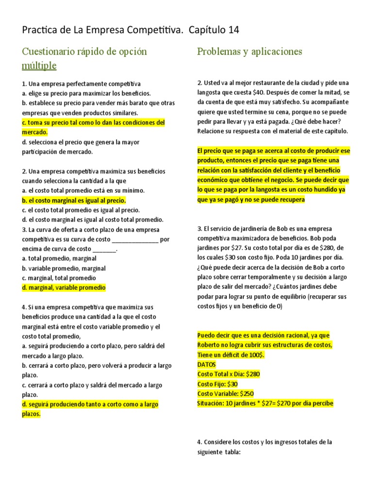 Practica de Economia | PDF | Mercado (economía) | Precios
