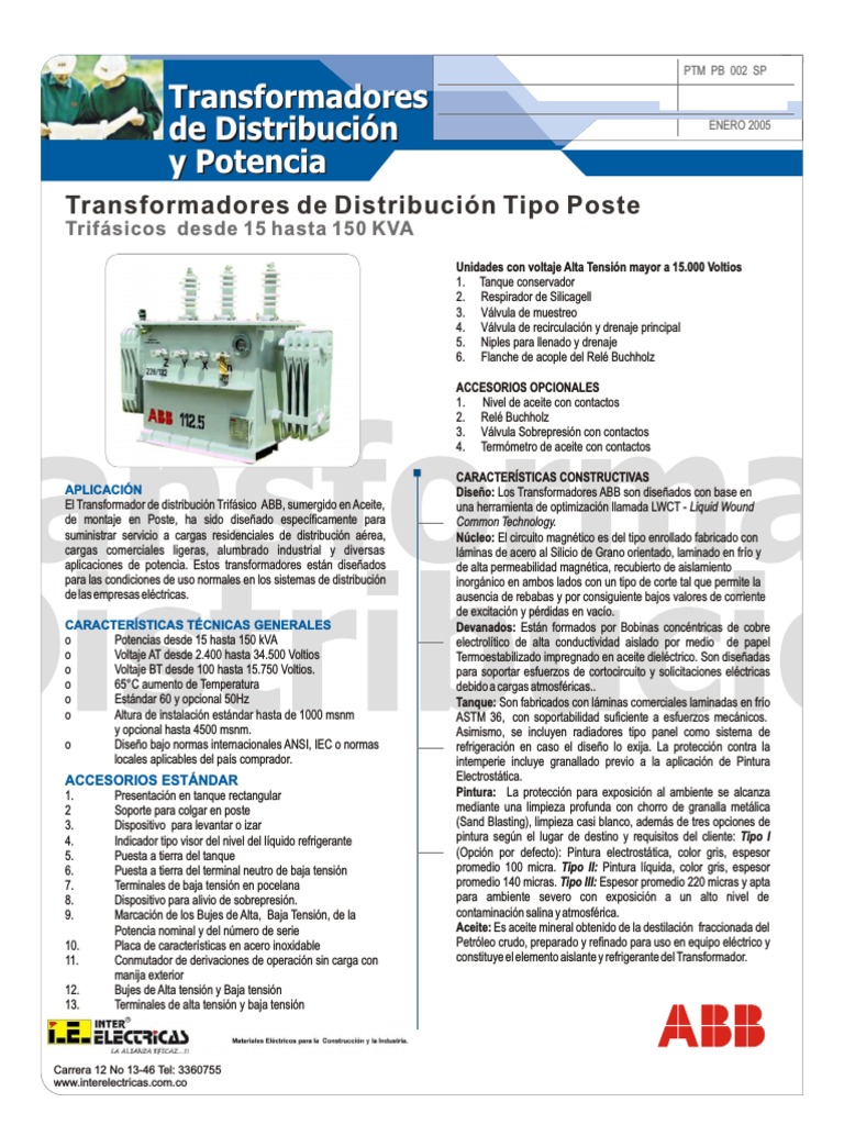 Abb-Catalogo Transf - Trifasicos-2006 | PDF | Transformador ...