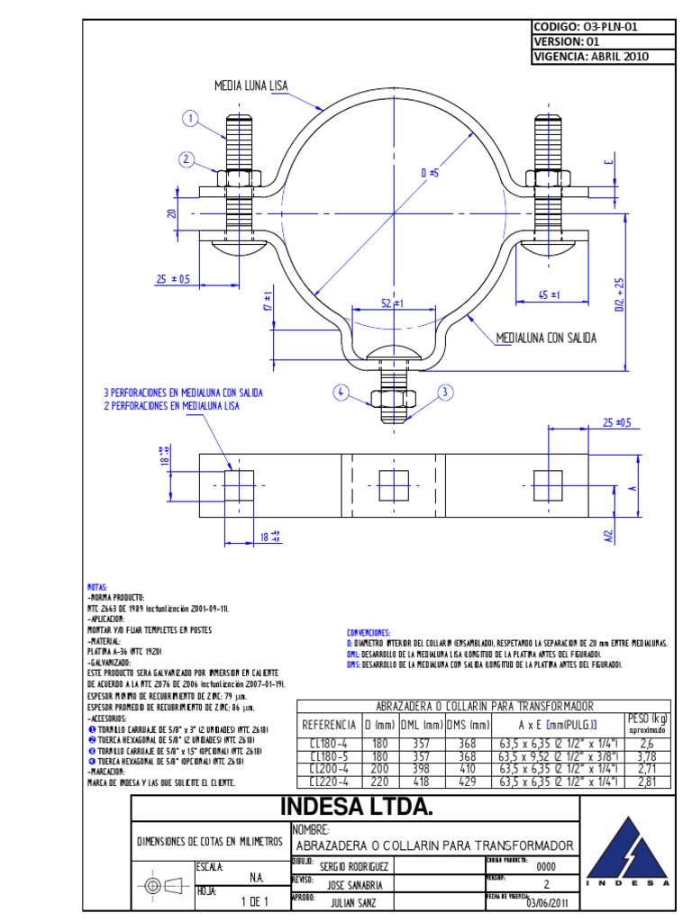 Collarin Transf | PDF | Longitud | Metro