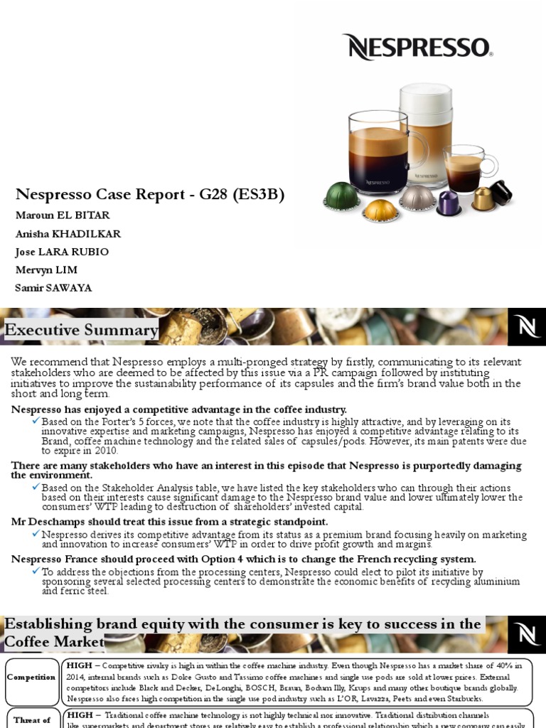 Nespresso Case Report - G28 (ES3B) : Maroun EL BITAR Anisha Khadilkar ...