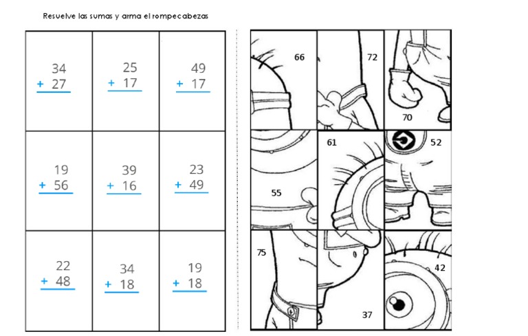 Rompecabezas de Sumas Con Canje | PDF