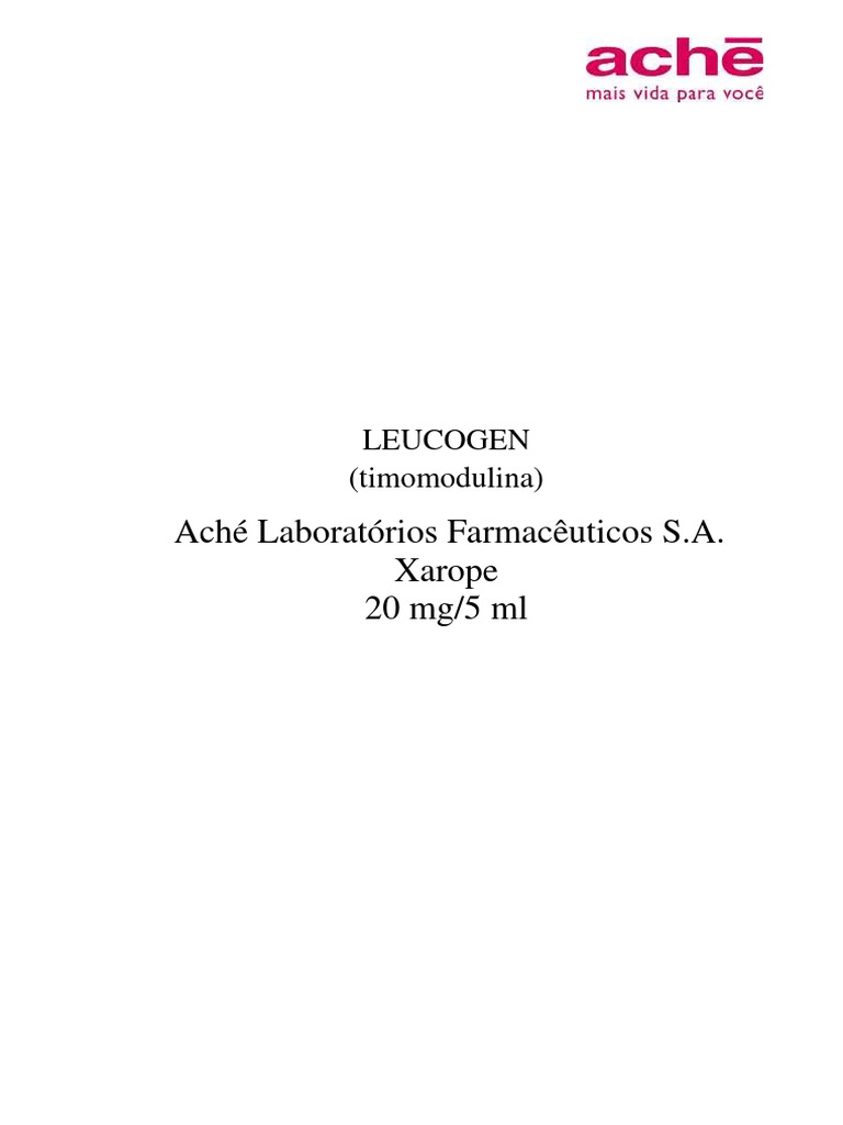Bula Leucogen Profissional Consulta Remedios | PDF | Doença de ...