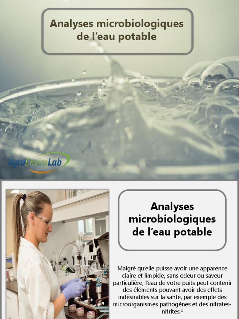 Analyses Microbiologiques de L'eau Potable | Download Free PDF | Bactérie | Escherichia coli