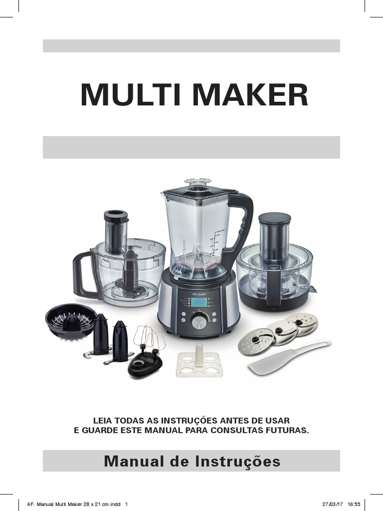 Multi Maker - Manual | PDF | Liquidificador | Pães