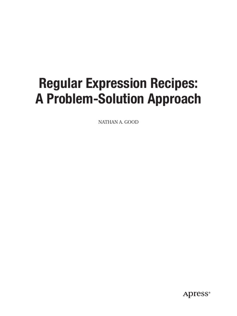 01-Regular Expression Recipes A Problem Solution Approach-1939 | PDF | Regular Expression ...