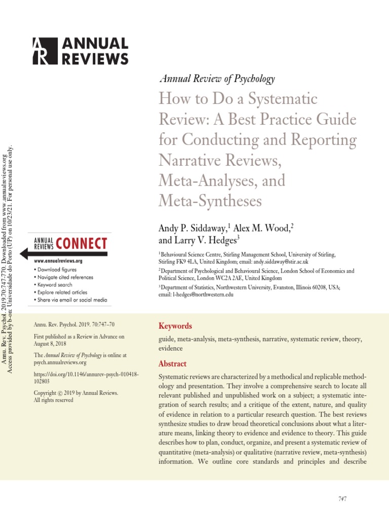 How To Do A Systematic Review | PDF | Systematic Review | Scientific Method