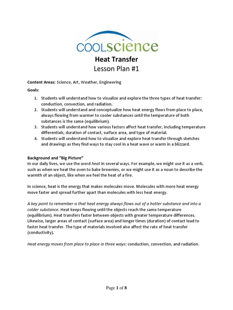 Heat Transfer Lesson Plan for Students | PDF | Heat Transfer | Heat