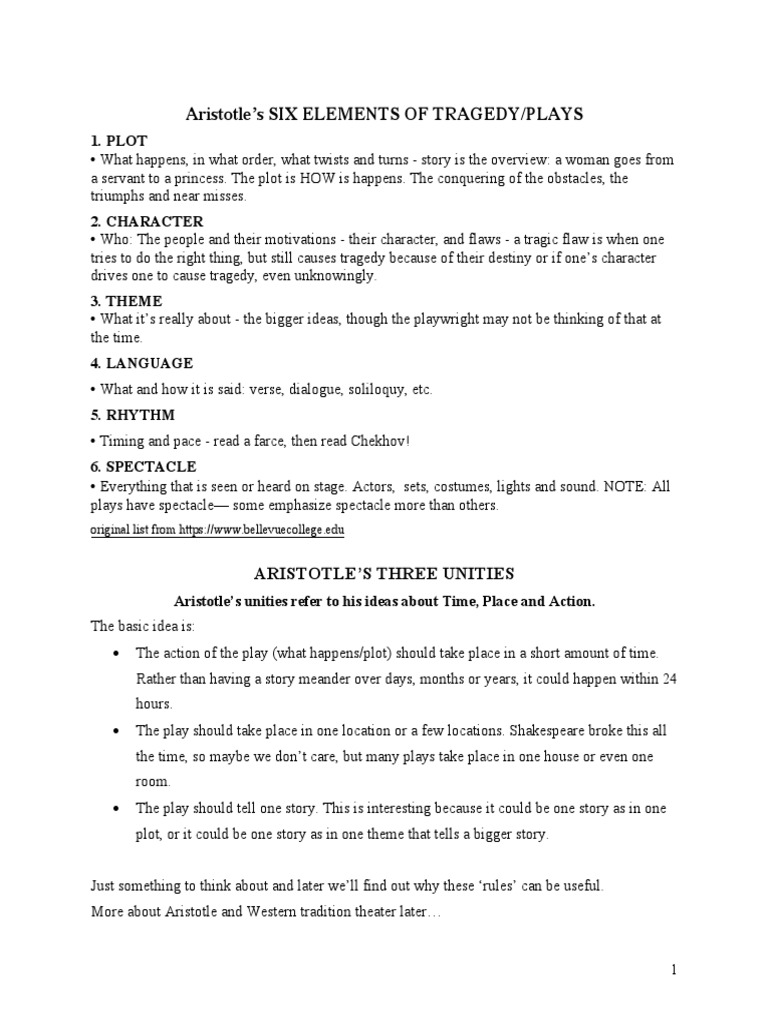 Aristotle's Six Elements and The Unities | PDF