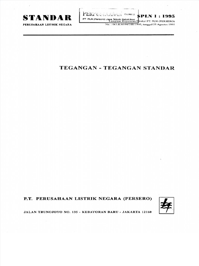 REFERENSI 6 Spln-1-1995-Tegangan-Standar | PDF