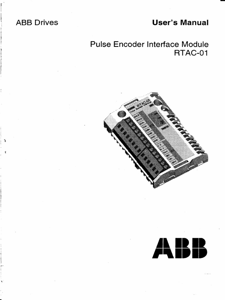 ABB Drives Rtac-01 Pulse Encoder Interface Module User's Manual | PDF ...