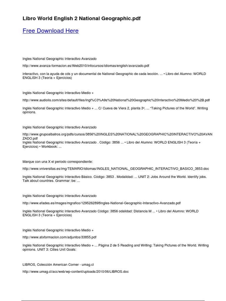 Libro World English 2 National Geographic | PDF