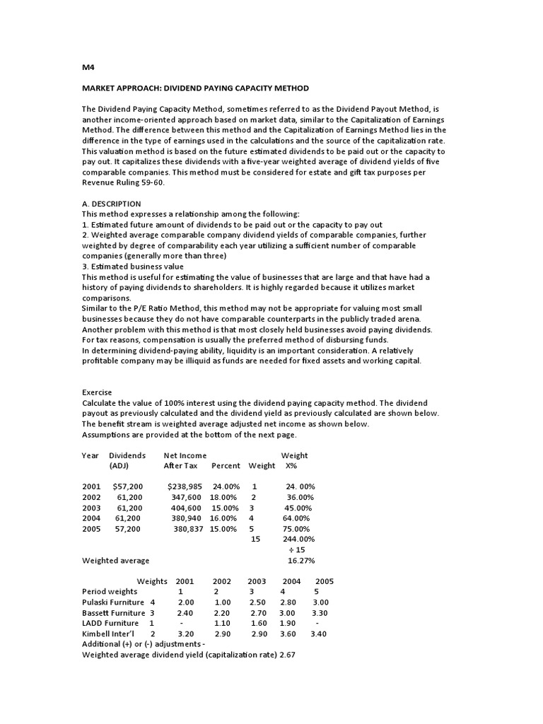 M4 Dividend Paying Capacity | PDF | Dividend | Business Valuation