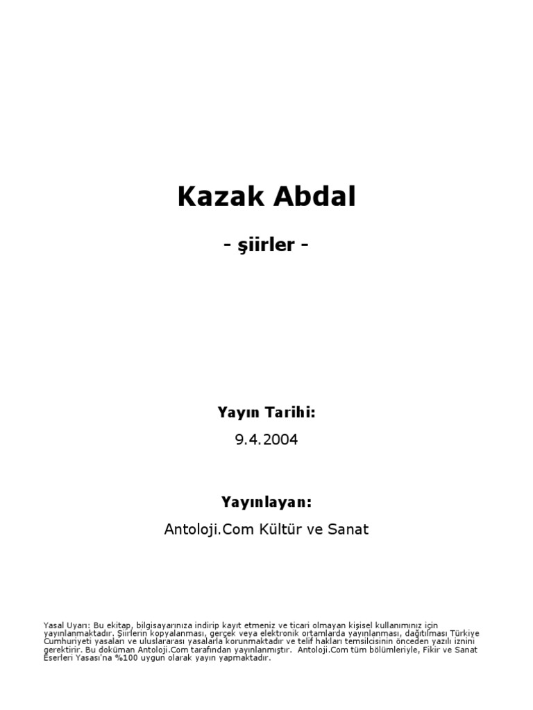 Kazak Abdal Siirleri | PDF