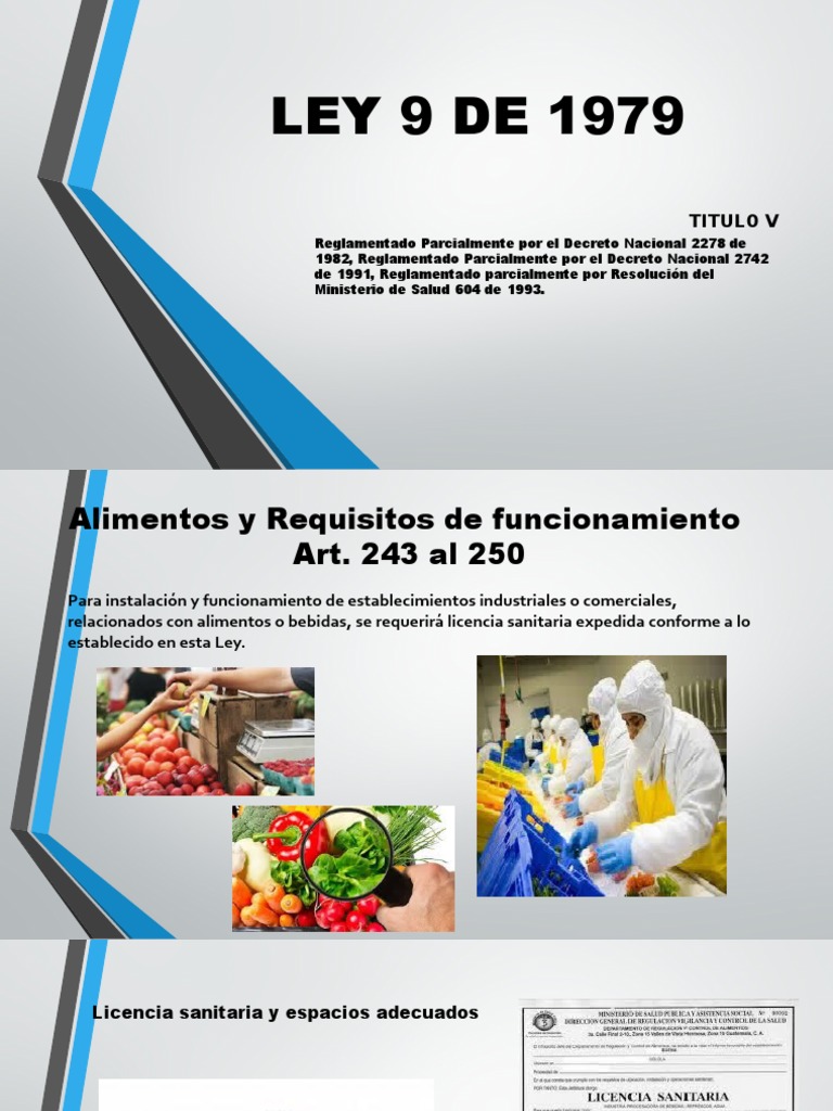 Ley 9 de 1979... | PDF | Matadero | Alimentos