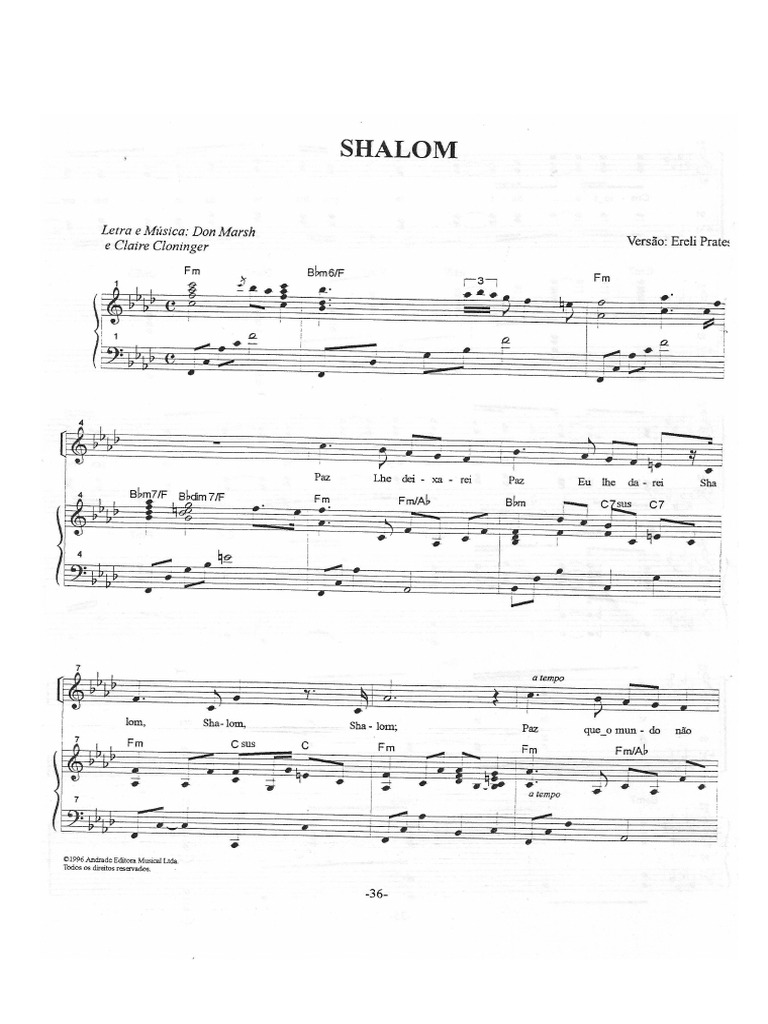 Shalom - Partitura | PDF