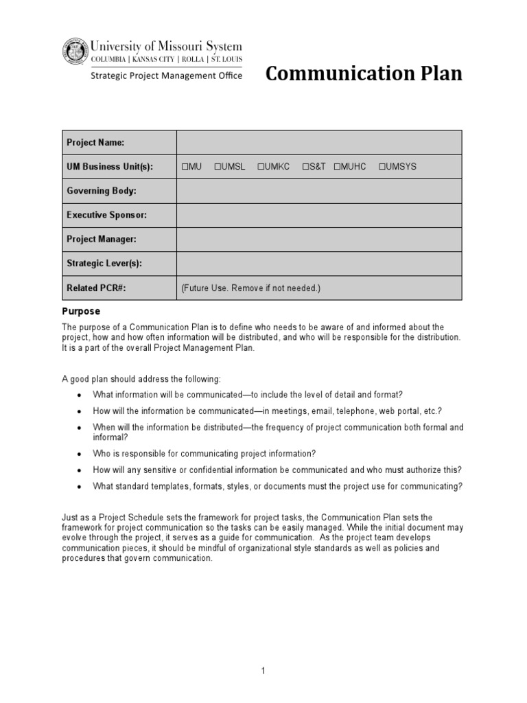 Project Communication Plan | PDF | Target Audience | Marketing