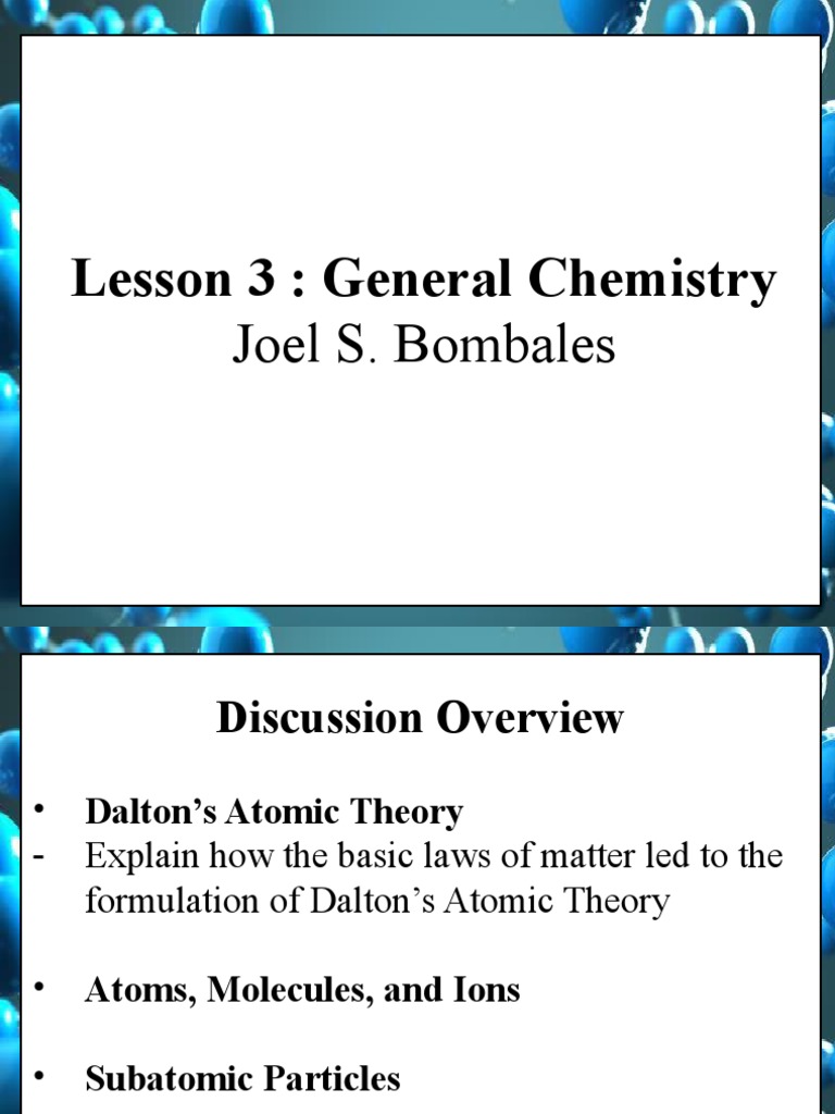Atoms, Molecules, and Ions | PDF | Atoms | Chemistry