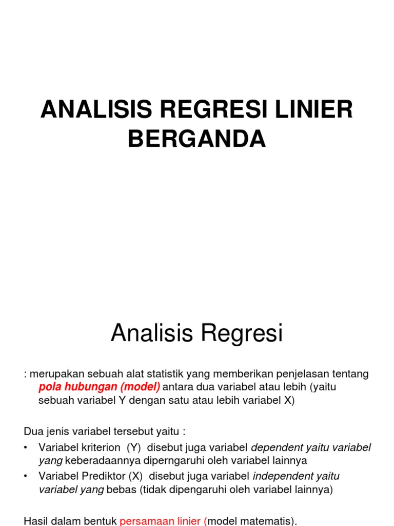 K - 8 - Analisis Regresi Linier Berganda | PDF