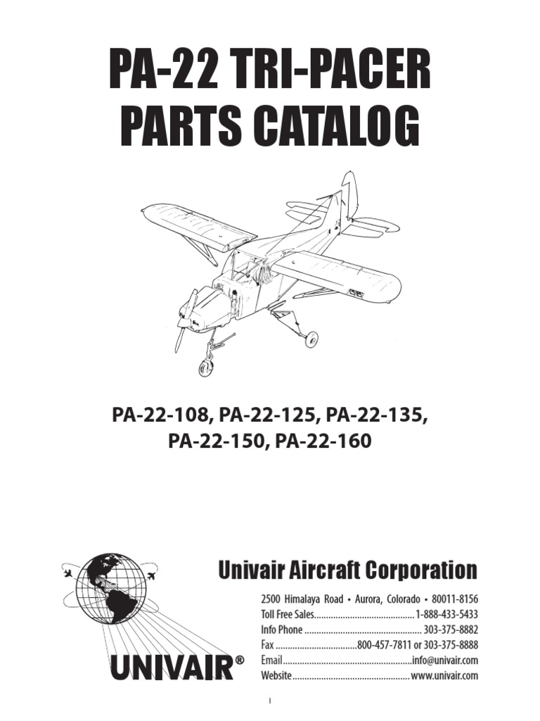 Piper PA-22 Tri-Pacer Parts Catalog | PDF | Landing Gear | Door