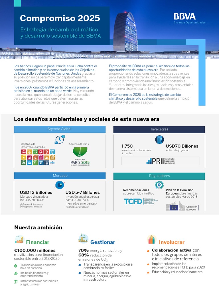 BBVA - Folleto Compromiso 2025 | PDF | Desarrollo sostenible | Energía renovable