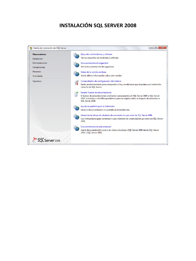 Instalación de SQL Server 2008 | PDF