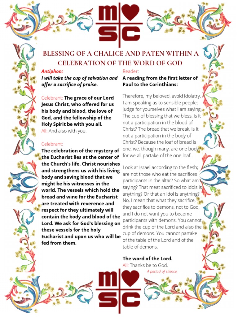 For Rev - Blessing of Chalice Outside Mass | PDF | Eucharist | Sacrifice