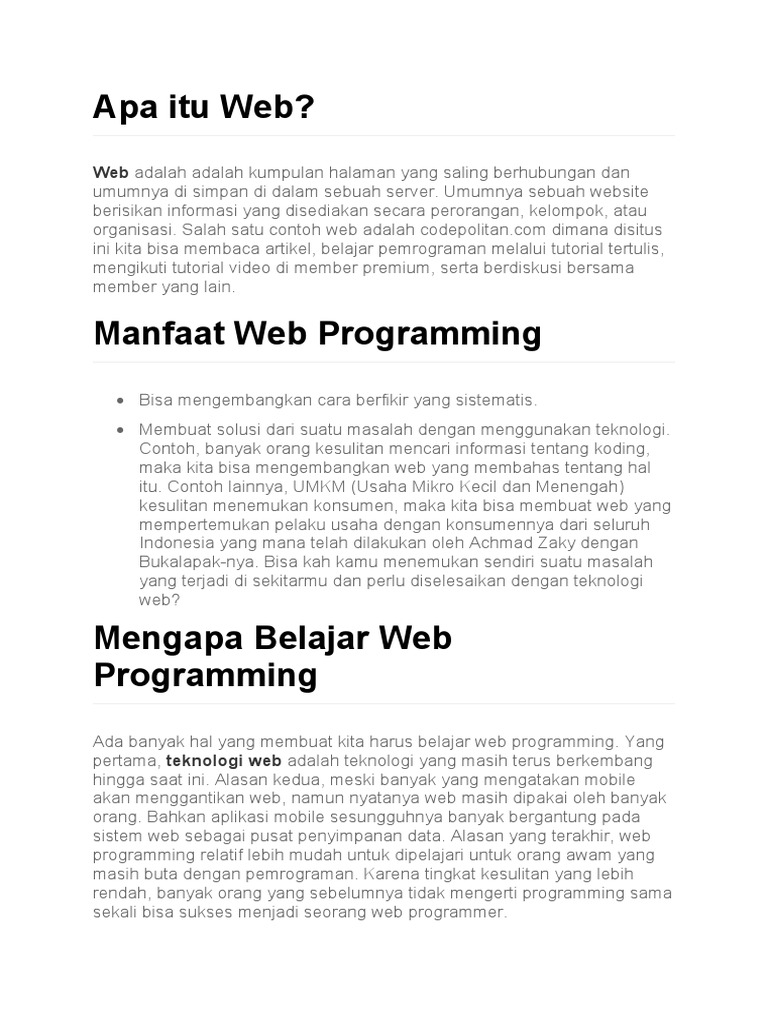 Panduan Dasar Web Programming dan HTML | PDF | Bisnis | Teknologi ...