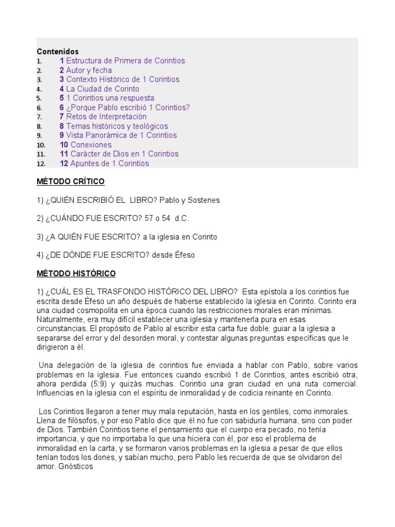 1 Corintios: Amor y Unidad Cristiana | PDF | Pablo el apóstol | Primera ...