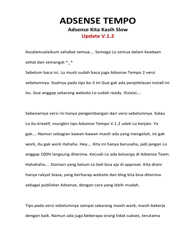 Adsense Tempo V1.2 | PDF