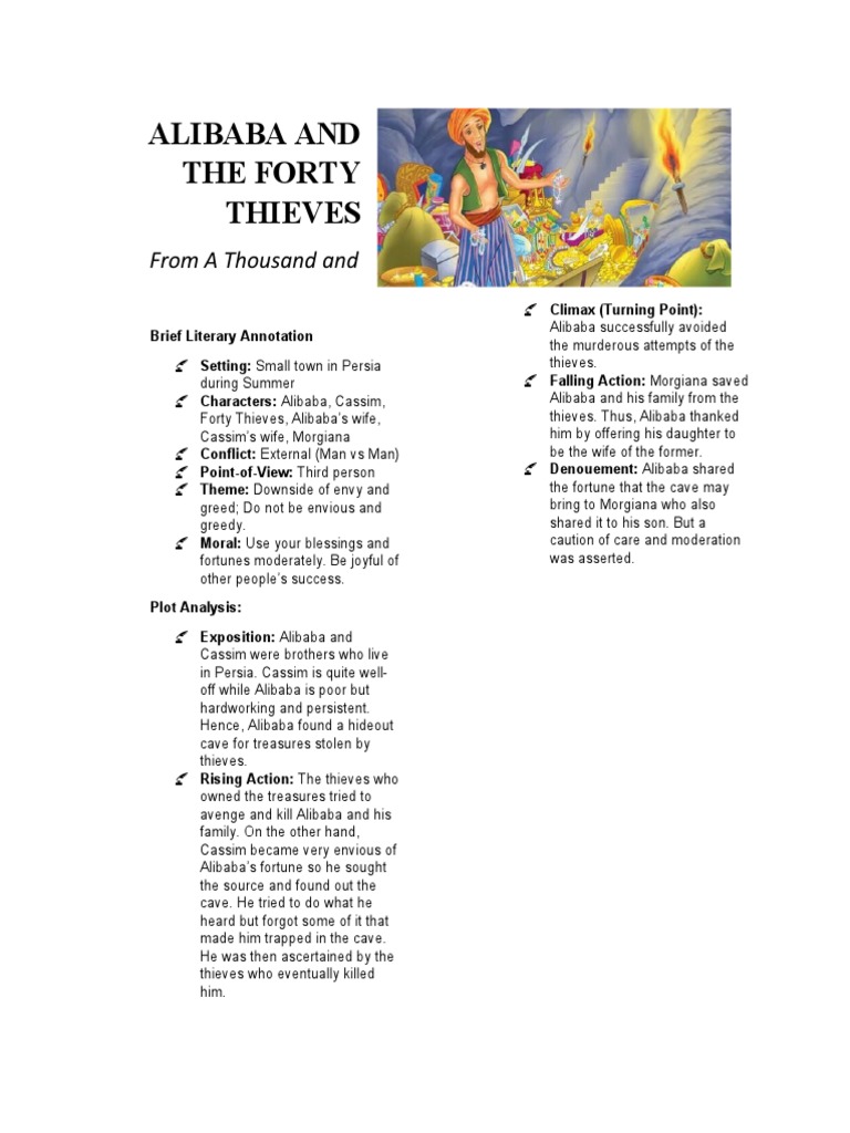 Lit Annotation - Alibaba and The Forty Thieves | PDF