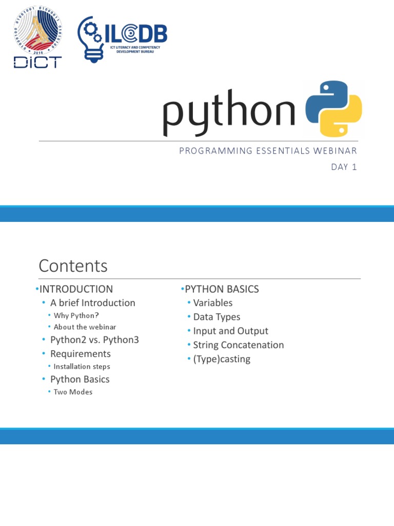 Programming Essentials Webinar Day 1 Pdf Python Programming Language String Computer