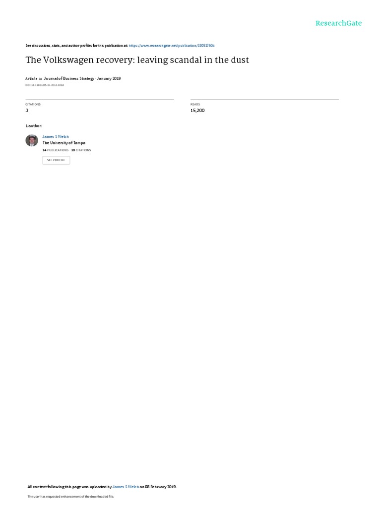 Volswagen Scandal Case Study | PDF | Volkswagen