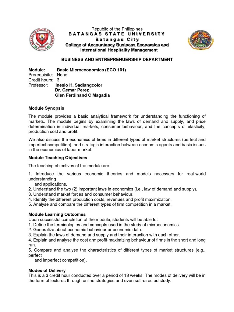 ECON 101 Basic Microeconomics | PDF | Supply And Demand | Demand